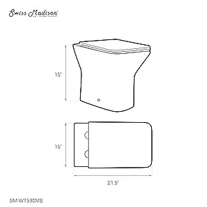 Carre Back to Wall Toilet Bowl in Matte Black