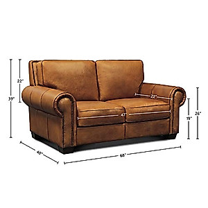 Valencia 100% Top Grain Hand Antiqued Leather Traditional Loveseat