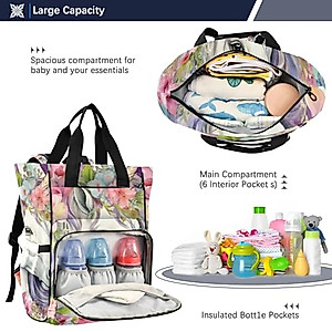 xigua Flower Unicorn Diaper Bag Backpack Multi Function Baby Changing Bags Waterproof Large Capacity Travel Back Pack for Mom Dad