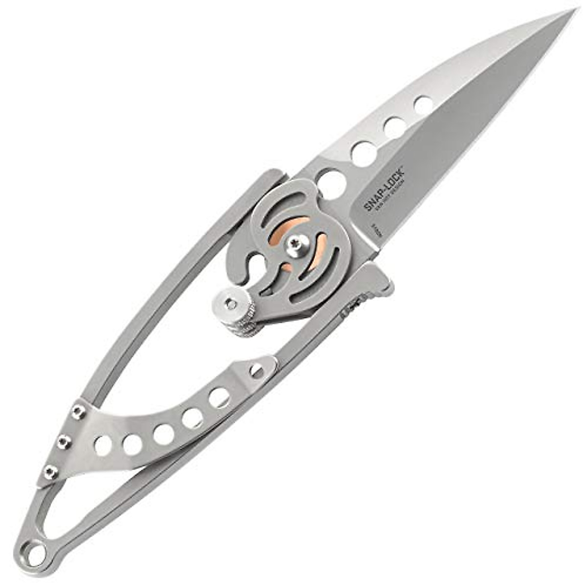 CRKT Snap Lock Folding Pocket Knife: Gentleman Everyday Carry, Satin Blade, Innovative Snap Lock Mechanism Skeletonized Handle, Quick Release Lanyard 5102N