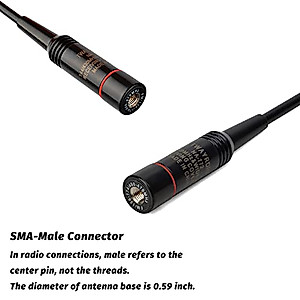 TWAYRDIO 15.4-Inch Whip Antenna, SMA Male Antenna, Dual Band 2m/70cm Handheld Radio Antenna Replacement for Yaesu Vertex VX-110 VX-150 VX-6R TYT TH-UV88 MD-UV380 MD-2017 Two Way Radio, Pack of 2