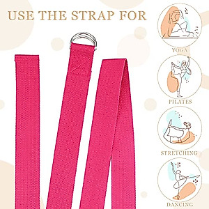 6 Pcs Yoga Strap for Stretching 8 Ft Yoga Exercise Adjustable Straps Yoga Bands with Safe Adjustable D Ring Buckle for Pilates Gym Workouts Yoga Fitness Improves Sitting Posture (Bright Color)