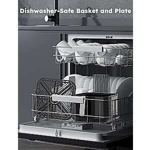 Nuwave Brio Plus 8 Qt Air Fryer, PFAS Free, New & Improved, Digital Touch Screen, Cool White Display, 50°F~400°F in Precise 5°, 5 Cook Functions, 100 Presets & 50 Memory, 3 Wattages 700, 1500, 1800