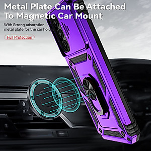 for Galaxy A14 5G Phone Case,Galaxy A14 5G Case,with Screen Protectors and Camera Cover,[Military Grade] 16ft.Drop Tested Cover with Magnetic Kickstand Protective Case for Samsung A14 5G, Purple