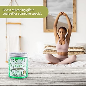 MAGNIFICENT 101 Pure Sage Scented Beads in 8.5-oz Lidded Jar; for House Energy Cleansing, Purification, Air Freshening & Odor Elimination; Great for Office, Yoga Studio or Apartment Housewarming Gift