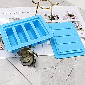 Suwimut 2 Pack Silicone Butter Mold Tray with Lid, Large 4 Cavities Rectangle Butter Maker Holds 6 Tablespoons Butter, Non-Stick Butter Container for Brownies, Homemade Butter, Herbed, Garlic Butter