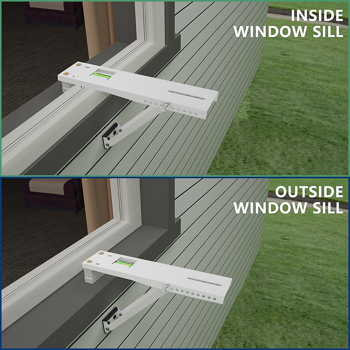 Wintcomfort Window Air Conditioner Bracket, Light Duty Support Bracket, Up to 85 lbs, Universal to Fit 5,000 to 12,000 BTU AC Units