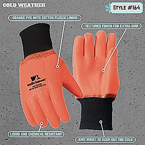 Wells Lamont unisex adult 164 Chemical Resistant Gloves, Orange, One Size Pack of 1 US