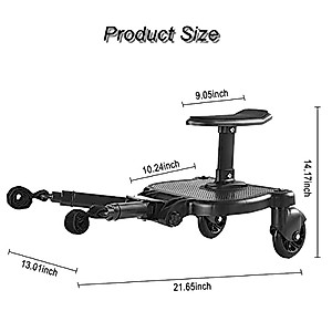 GemonExe Universal 2in1 Stroller Ride Board with Detachable Seat,Stroller Glider Board Suitable for Most Brands of Strollers, Holds Children Up to 55lbs