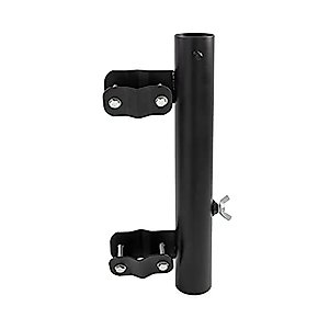Camco RV Ladder Mounted Flagpole Holder | Allows for a Flag to Fly from Your RV's Ladder | Compatible with Most RV Ladder Rails (51612), Black