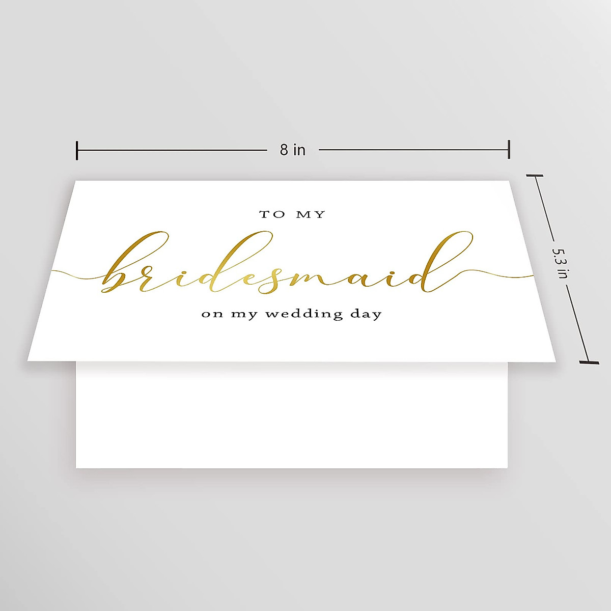 Spercy Wedding Bridesmaid Thank You Card, Blank Inside, 8" x 5.3"