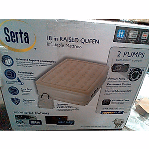 Serta Never Flat Raised Air Mattress with Electric Pump - Double High Queen