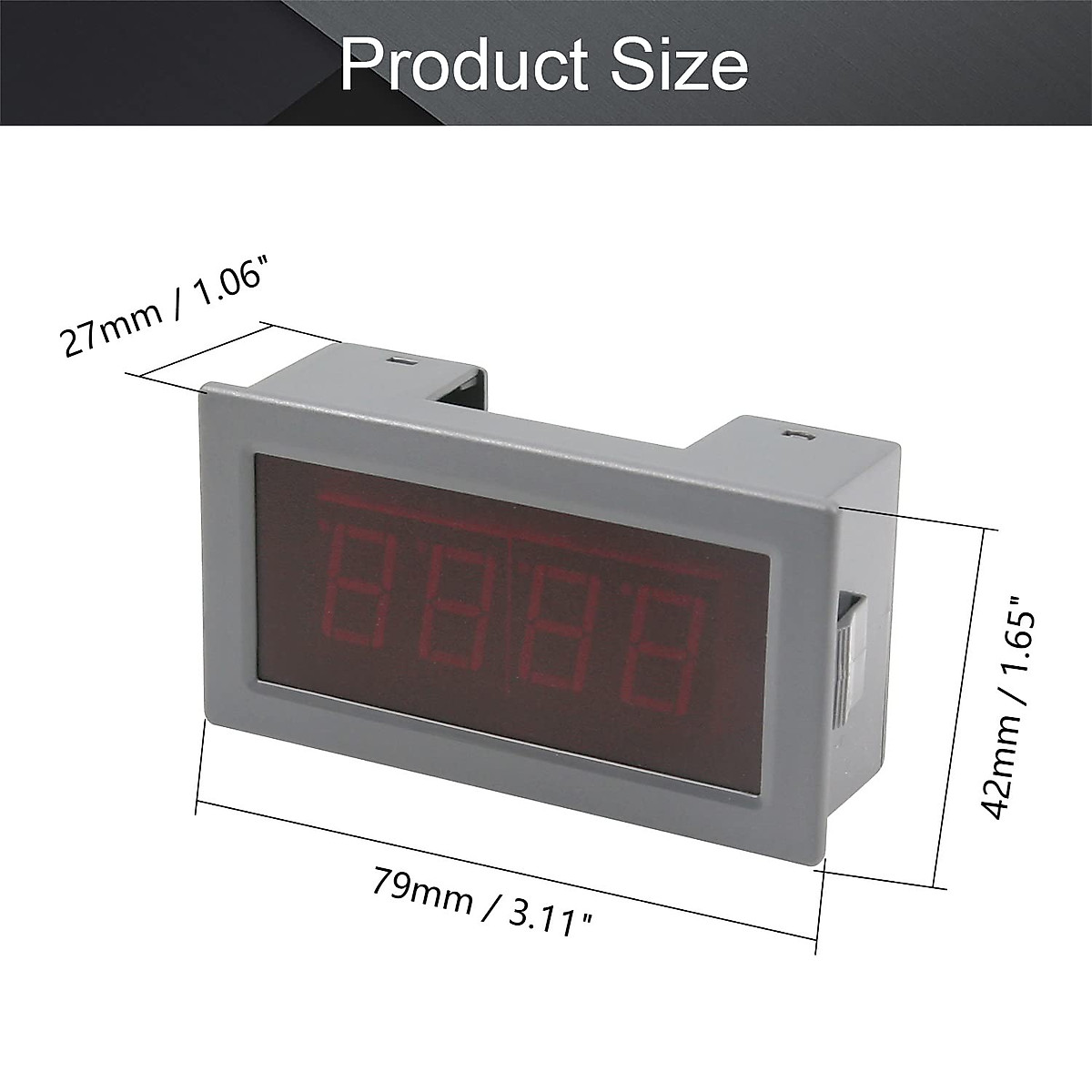 Fielect Digital DC Voltmeter Panel DC 0-600V LED Digital Volt Voltmeter Panel DC Voltmeter, 4 1/2 Digit