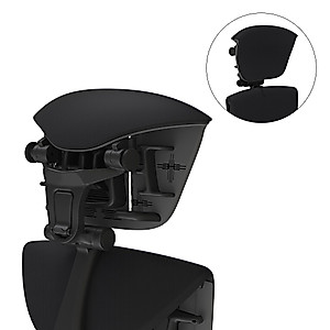 OFFICE LOGIX SHOP Embody Headrest Compatible with Herman Miller Embody Chair (Black Rythem Fabric/Gaphite Frame)