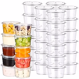 Didaey 100 Pcs Disposable Baby Food Freezer Storage Containers Plastic Food Storage Containers with Hinged Lids 4 oz Snack Containers Food Prep Containers Baby Puree Containers, Stackable, Leakproof