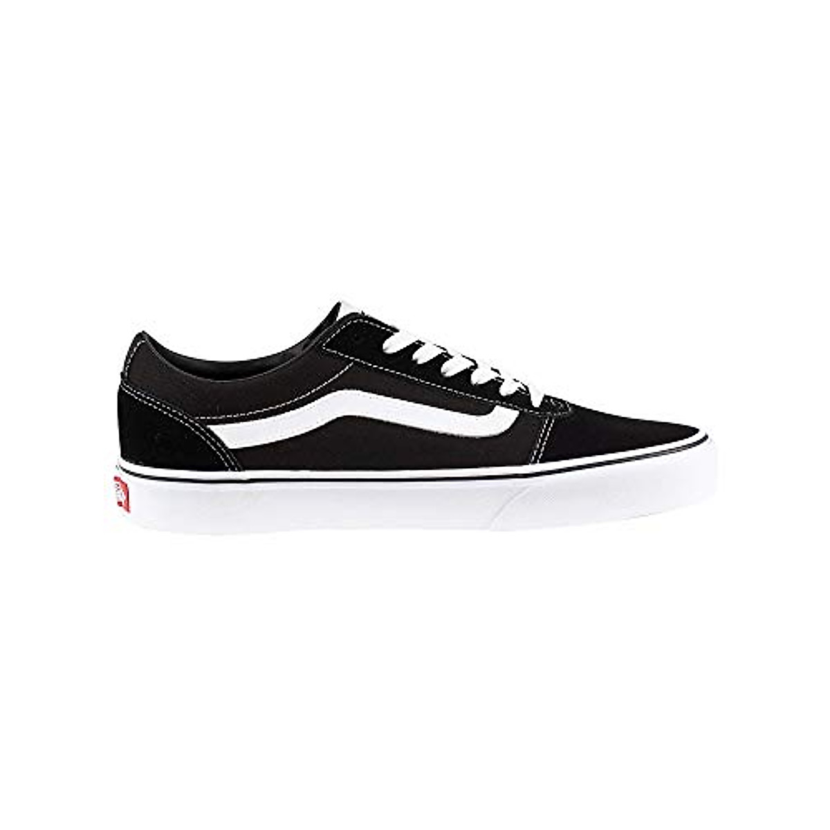 Vans Men's Ward Sneaker, Black Suede Canvas Black White C24, 14
