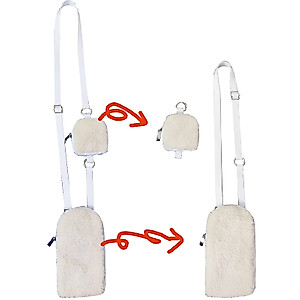 Jonnick Fleece Modular Phone Crossbody Bag Cell Phone Wallet Purse Sherpa for Women Fashionable | Mini Shoulder Handbag Messenger Bag Wallet (Fleece White)