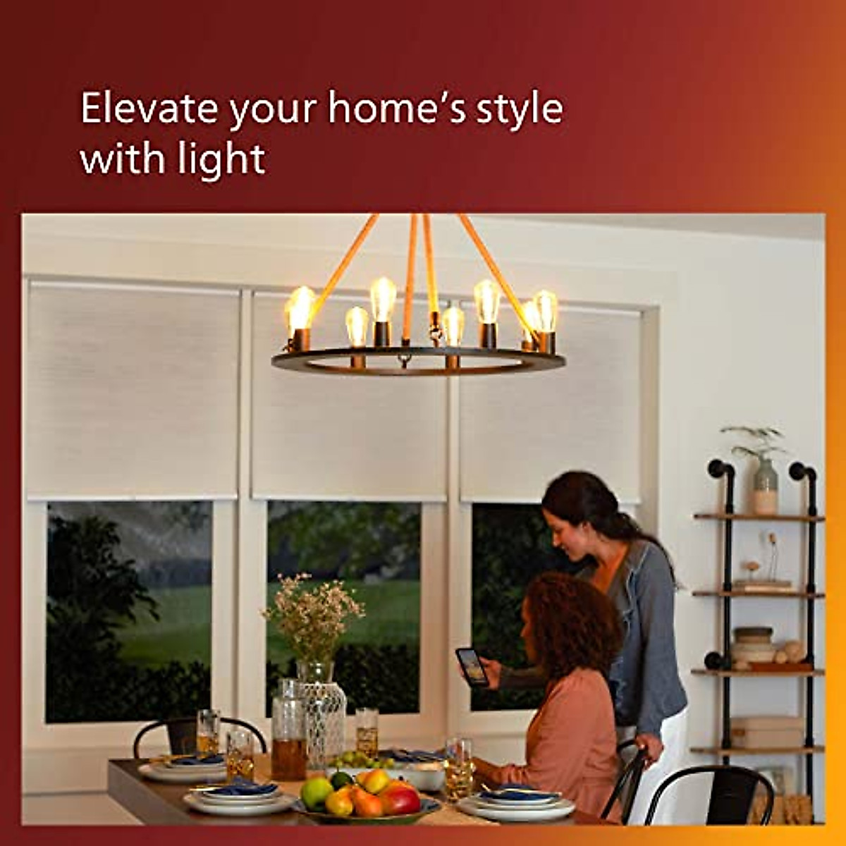 Philips LED Vintage Flicker-Free Amber Spiral ST19, Dimmable, Eye Comfort Technology, 300 Lumen, Amber (2000), 4.4W=40W, Title 20 Certified, E26 Base, 4PK (573963)