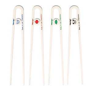 Compac Home Easy-to-Use Chopsticks, Plastic Dishwasher Safe, Great for All Ages, Parties, Stocking Stuffer, 4 Count