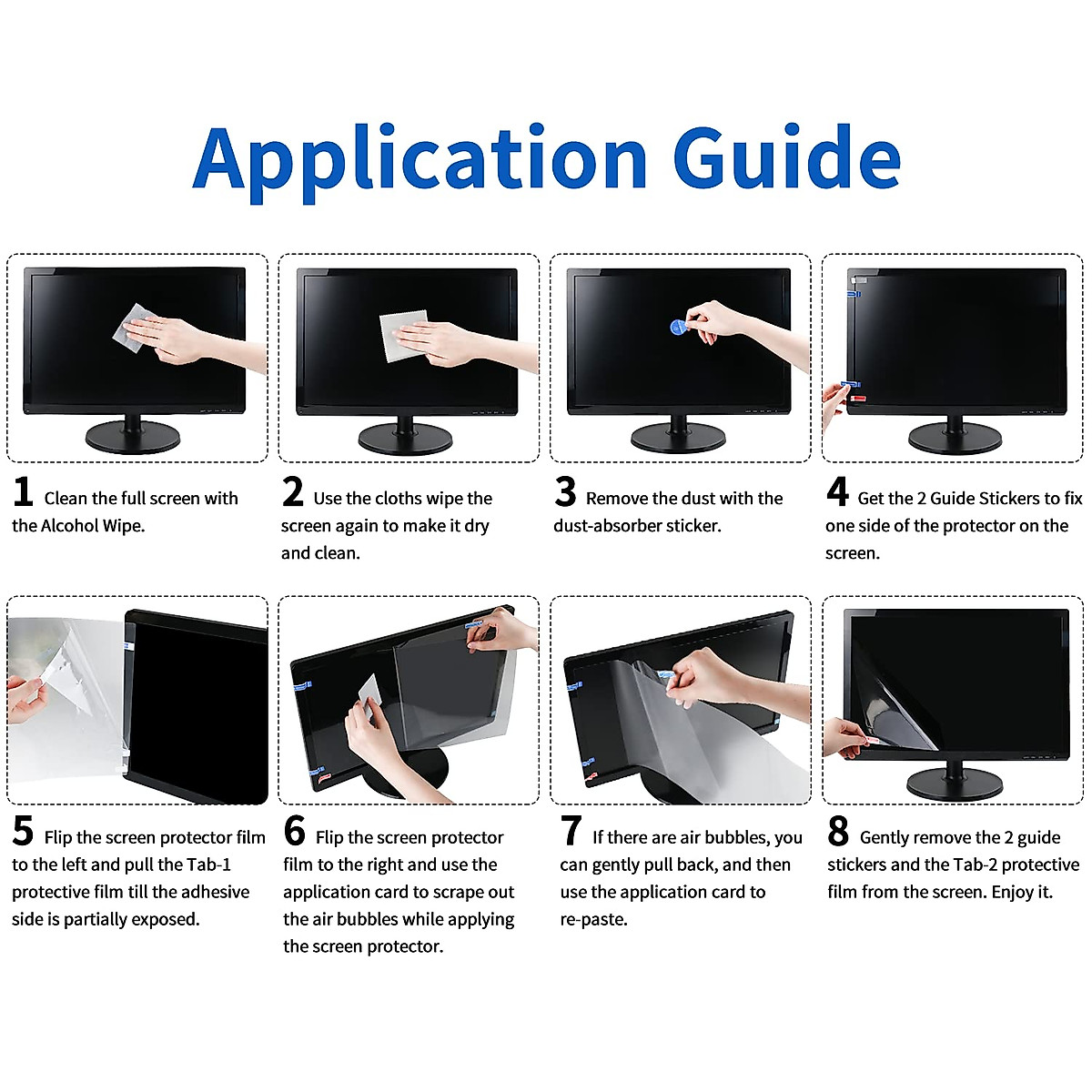 F FORITO 2-Pack 24 inch Anti Glare Computer Screen Protector, Matte Computer Screen Cover Compatible with 24" Sceptre/HP/KOORUI/Dell/ViewSonic/BenQ/LG/SAMSUNG/ASUS Desktop with 16:9 Aspect Ratio