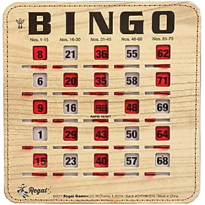 Regal Games - Extra Thick Stitched Cardstock - Woodgrain - Quick, Clear, Rapid Reset Shutter Bingo Cards - Easy to Read - Perfect for Large Groups, Bulk Purchasing