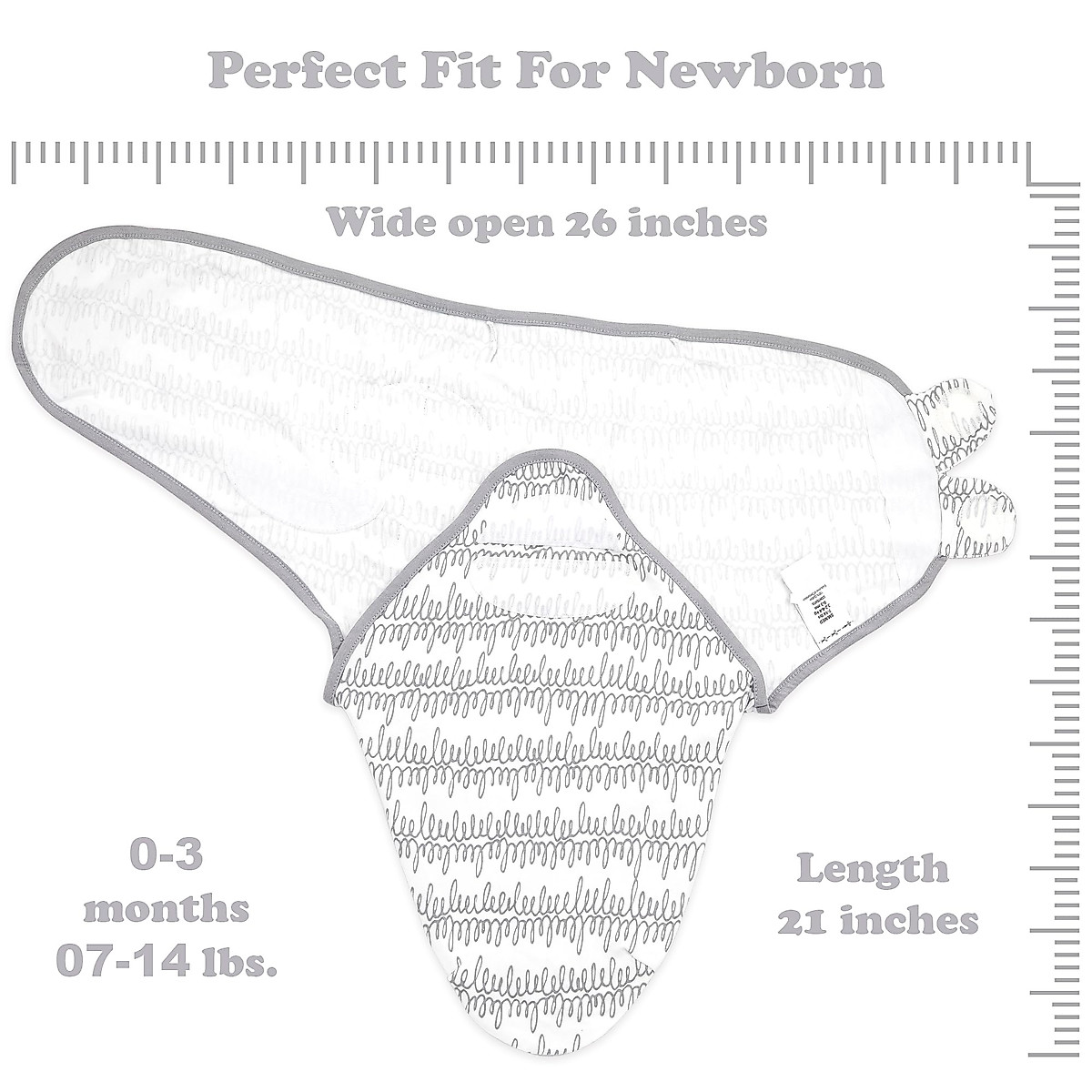 Bublo Baby Swaddle, 3-Pack Newborn Babies Swaddle Sleep Sack, Swaddles 0-3 Months, Infant Sleeping Sack, Easy Adjustable Baby Swaddle Blanket Wrap for Boy Girl (Grey-Mint)