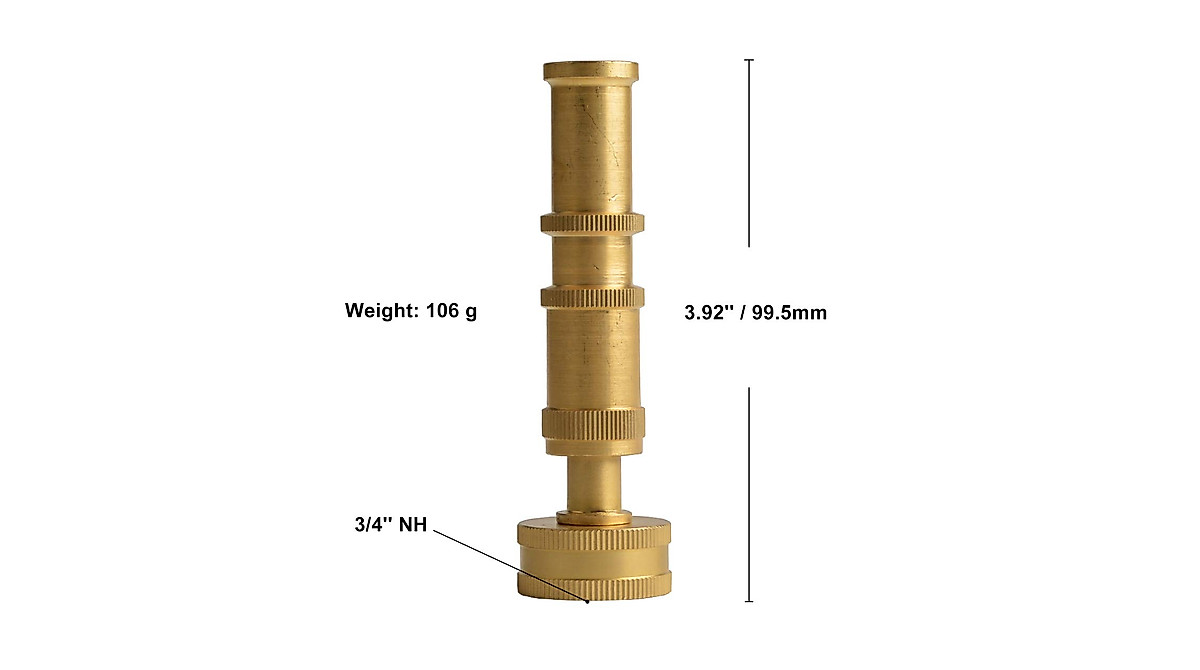 HYDRO MASTER Heavy Duty Brass Hose Nozzle for All Needs