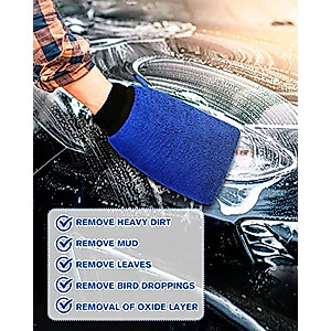 2 Pack Clay Mitt, WEEKSUN Clay Mitt For Car Detailing With Elastic Strap Veicer0, Clay Bars Auto Detailing Mitt, Scratch-free Safe Clay Eraser Mitt for Car Detailing Cars Paint Polishing Clay Bar Tool