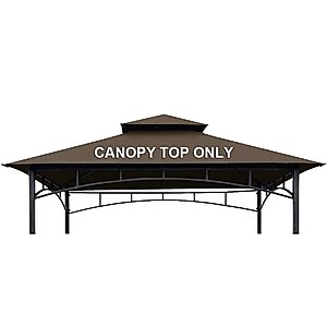 CoastShade 8X 5 BBQ Gazebo Double Outdoor BBQ Canopy,Patio and Outdoor Backyard BBQ Gazebo with LED Lights x 2 (Khaki, Straight 8 x 5ft - New)