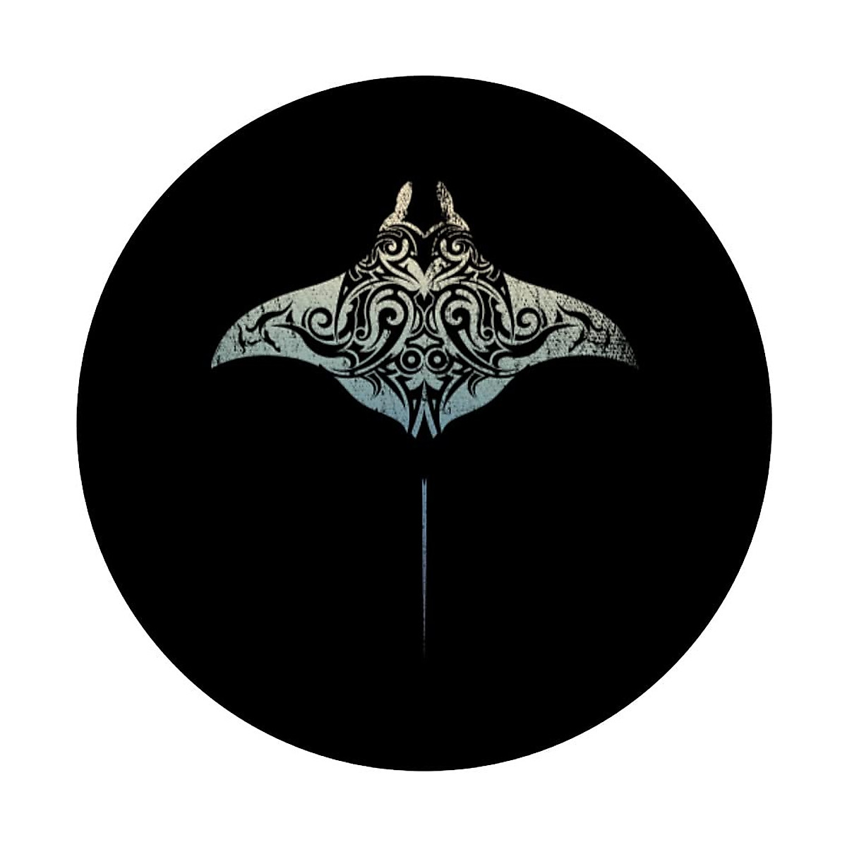 Polynesian Tattoo Tribal Ocean Animal Scuba Diving Manta Ray PopSockets Swappable PopGrip