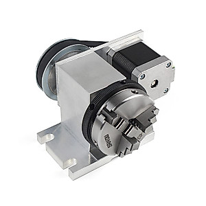 CNC Milling Machine Rotational Axis CNC Router Rotary Table Rotary a axis 4th Axis 65mm 3 Jaw Chuck Dividing Head w/ Nema17 stepper motor w/ 54mm Tailstock Reducing ratio 4:1 for CNC Engraving Machine