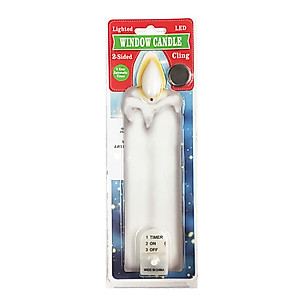 Gerson 2620050 LED White Candle Window Cling with Warm White LED Light 7.5" H