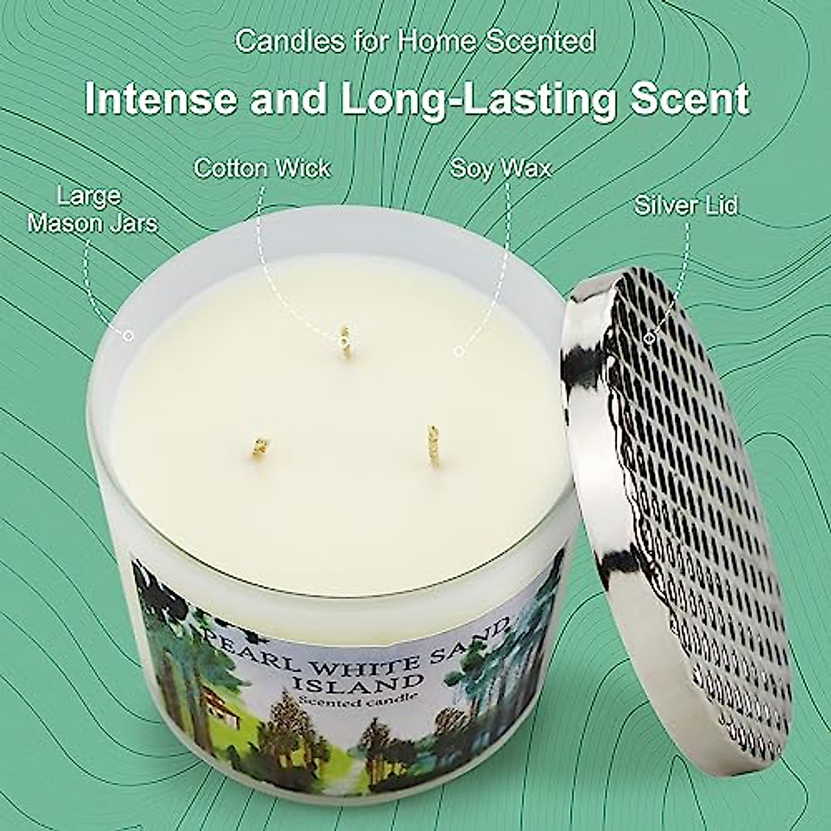 3 Wick Scented Candles Gifts for Women, 3 Pack 13.4 Oz Large Candles for Home Scented, Soy Wax Long Lasting in Total 225 Hours Jar Candles for Birthday, Mother's Day, Anniversary, Thanksgiving