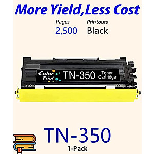 1-Pack ColorPrint Compatible TN350 Toner Cartridge Replacement for Brother TN-350 TN 350 for Intellifax 2820 2920 MFC-7220 MFC-7820N HL-2030 HL-2040 HL-2070N HL-2037E DCP-7010 DCP-7020 Printer (Black)