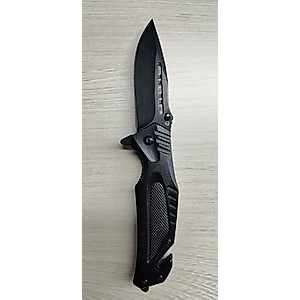 Jellas Pocket Knife for Men, 8Cr13Mov Tactical Knife, Folding Knife 440C Knife with Clip, EDC Knife, Knife for Fishing Hiking, Knives for Men and Women (Black)