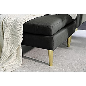 LCH Modern Large Velvet Fabric, U-Shape Couch with Storage and Reversible Chaise Lounge, Sectional Sofa for Living Room Apartment 122”, Up to 5 Seating Capacity, Dark Grey