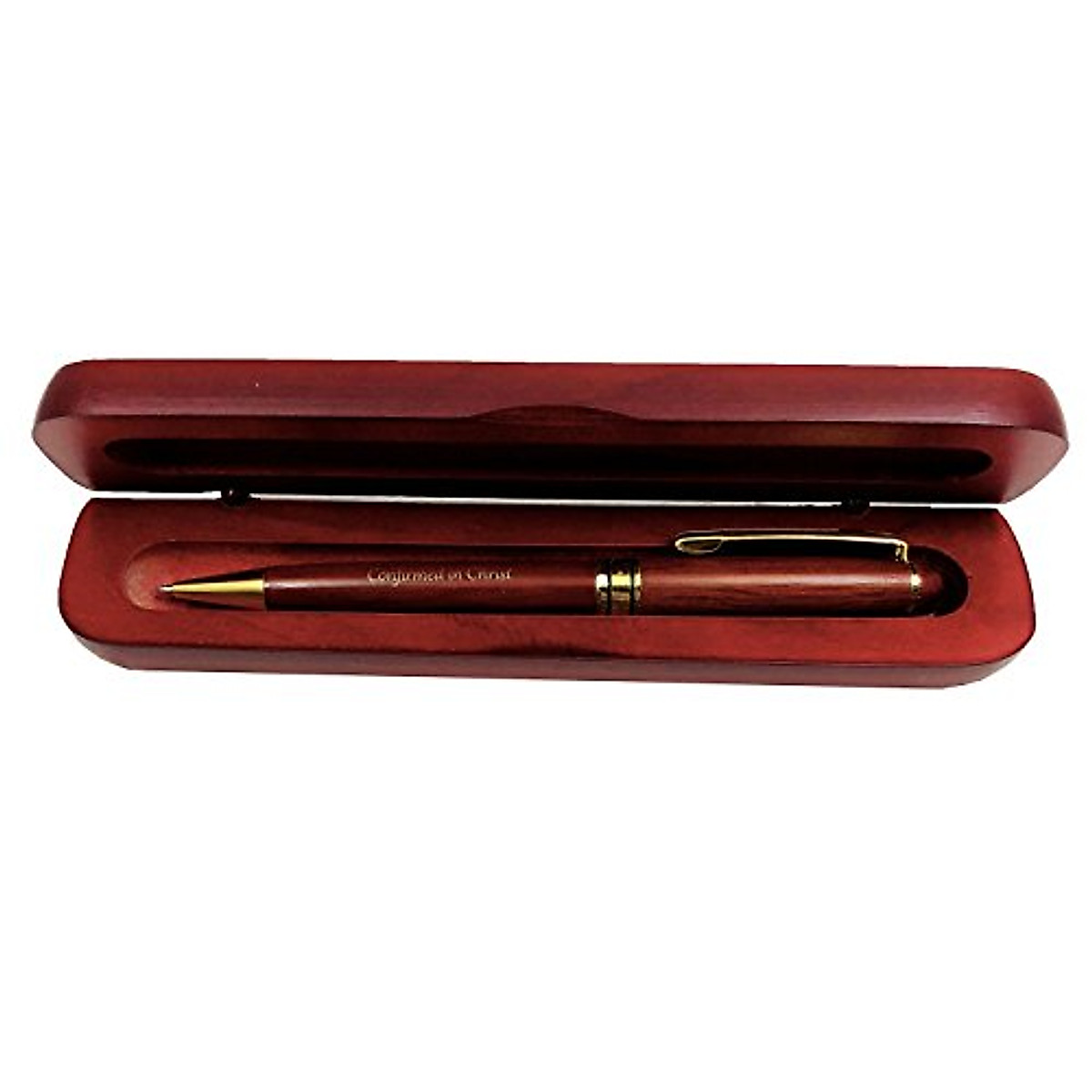 Confirmation Gift Set, Confirmed in Christ Wood and metal gold pen set with matching case, engraved with a special inspirational message