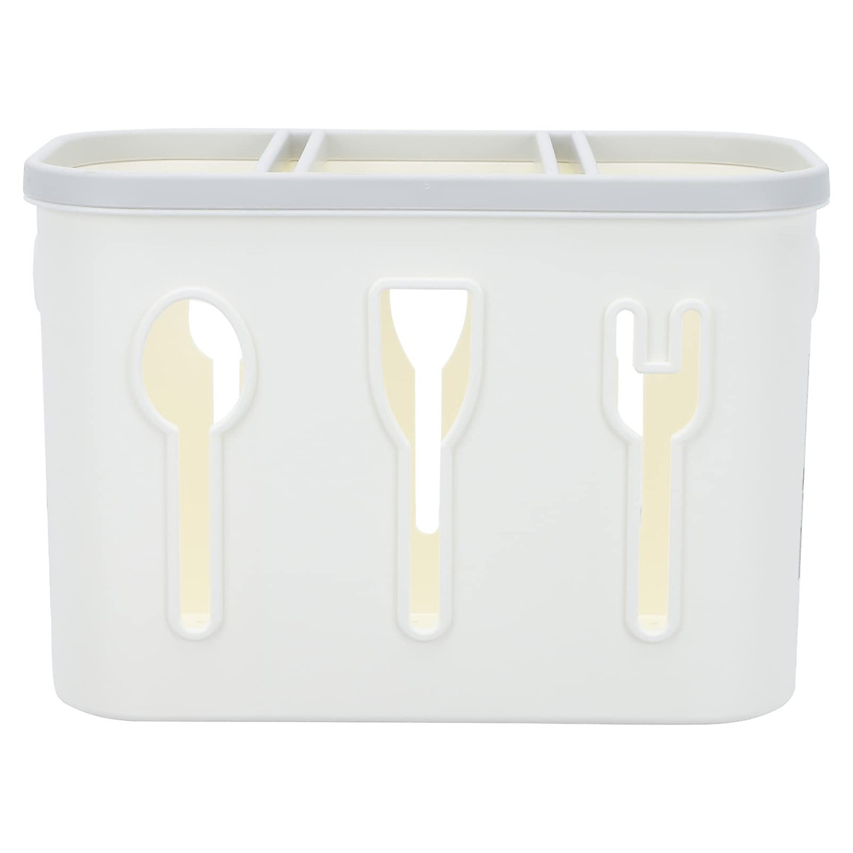 Cabilock Flatware Holders Kitchen Utensil Caddy Plastic Chopsticks Holder Drying Rack Basket Fork Spoon Drain Storage Holder Cup Pot for Kitchen Accessories Sink Cutlery Drainer