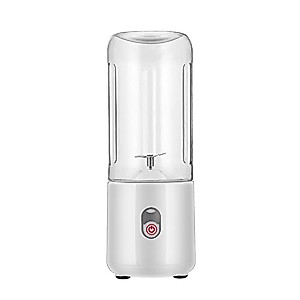 CAOY USB Electric Safety Juicer Cup, Fruit Juice Mixer Mini Portable Rechargeable Juicing Mixing, Crush Ice Smoothie Travel Blend-er Mixer Machine with 410ml Water Bottle for Shakes (White)
