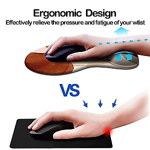 DOOKE Ergonomic Mouse Pad with Wrist Support and Coaster,Mouse Pads with Non-Slip PU Base for Home Office Working Studying Easy Typing & Pain Relief Boho Succulent