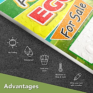 Fresh Eggs for Sale Sign - 18 x 24 Double Sided Coroplast Large Eggs for Sale Sign - Farm Fresh/We Sell Eggs Sign Outdoor Yard