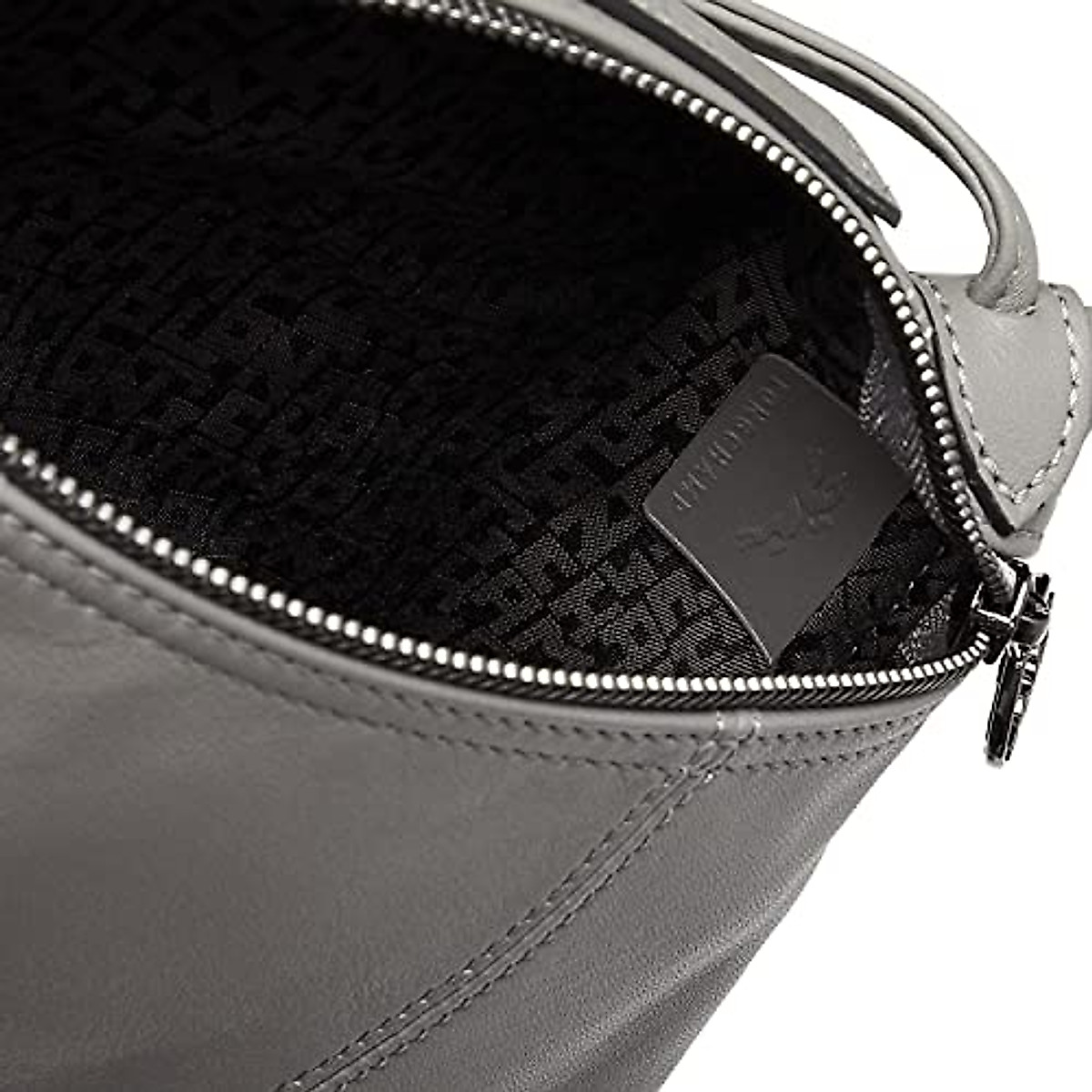 Longchamp Le Pliage Cuir Small Crossbody Leather Shoulder Bag Grey