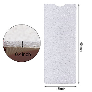 Leotruny Bath Tub Shower Mat 40 x 16 Inch Non Slip Soft PVC Loofah Bathtub Mats for Bathroom (C03-White)