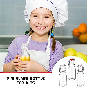 Flip Top Glass Bottles with Caps Beer Clear Swing Top Glass Vinegar Kombucha Bottles with Stoppers Airtight Lids for Wedding Themed Baby Shower Christmas Gifts(12 Pcs,3.38 oz)