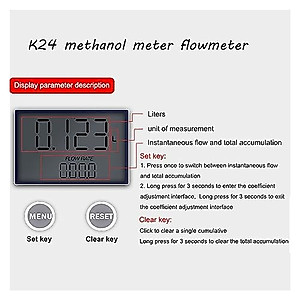 Flow Control Meter K24 Flow Meter Methanol Oil Meter, Electronic Fuel Flow Meter, Digital Fuel Gauge Female Thread Flowmeter Used in Petroleum,Food, Etc. (Color : 6 Points at bothends, Si