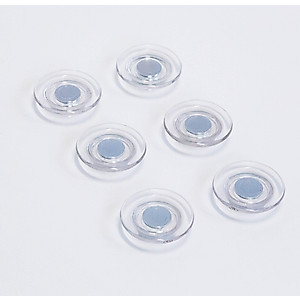 Clear Button Magnets for Glass Boards and Magnetic Whiteboards, Refrigerators, Cabinets - 6 Pack