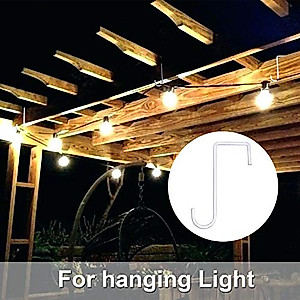 ESFUN 6 Pack 2 x 6 inch Vinyl Fence Hooks Patio Hooks White Powder Coated Steel Hangers fits Easily for Indoor & Outdoor Hanging Lights, Plants & Planters, Bird Feeder, Pool Equipment