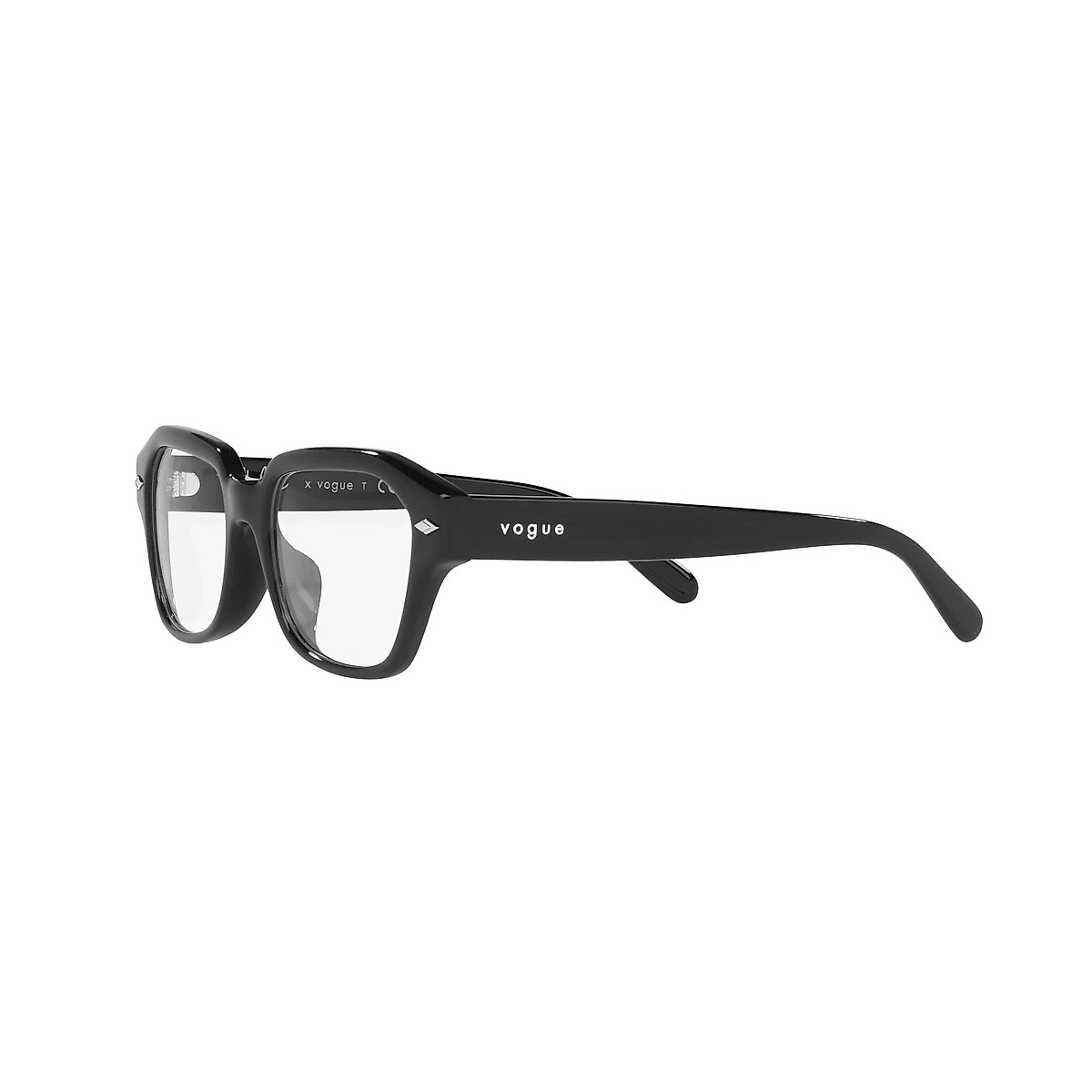 Vogue Eyewear Women's VO5447F Low Bridge Fit Square Prescription Eyewear Frames, Black/Demo Lens, 51 mm