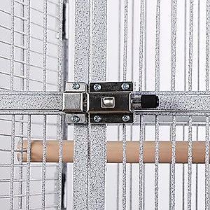 ZENY 61-inch Large Parrot Cockatiel Bird Cages with Wrought Iron Play Top, Aviary with Rolling Stand for Sun Parakeet Quaker Conure Lovebird Budgie Finch African Grey White Birdcage (White)