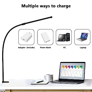 LED Desk Lamp, Touch Control Desk Lamp with 10 Levels Brightness, Dimmable Office Lamp with Adjustable Arm, 11" Wide Office Eye Protection Light 900LM Large Bright Desk Lights with Stepless Dimming